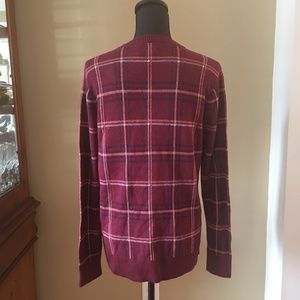 a new day | Sweaters | A New Day Burgundy Plaid Crew Pullover Sweater ...